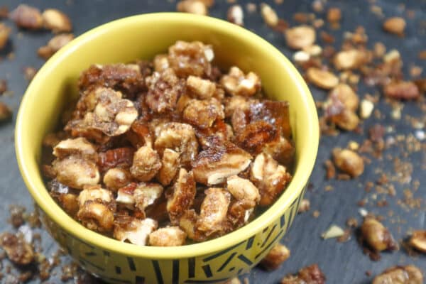 Low Sodium Caramelized Nuts with Brown Sugar & Spice